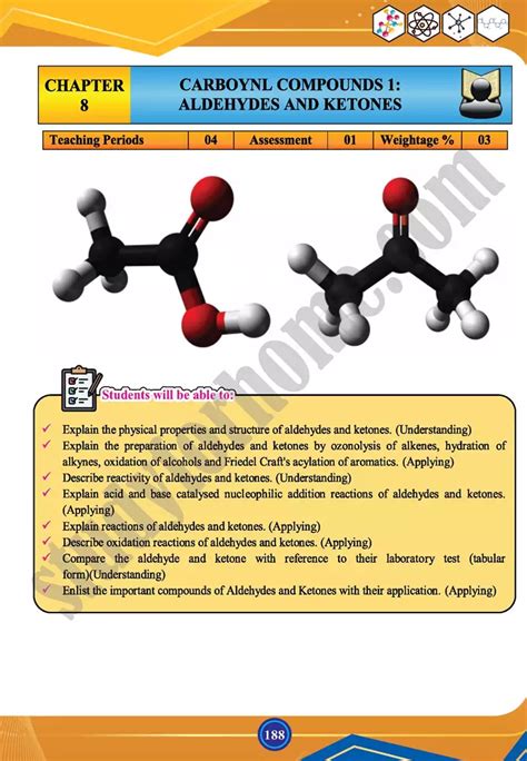 Carbonyl Compounds 1 Aldehydes And Keytones Chapter 8 Chemistry 12th Text Book