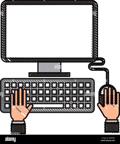 Hands Programmer Working Keyboard Laptop Stock Vector Image Art Alamy