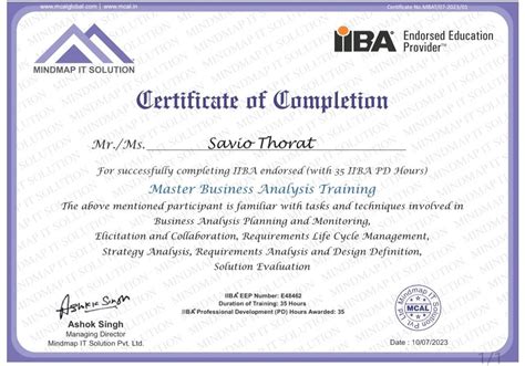 Savio Thorat On Linkedin I Have Successfully Completed My Course Of Master Business Analysis