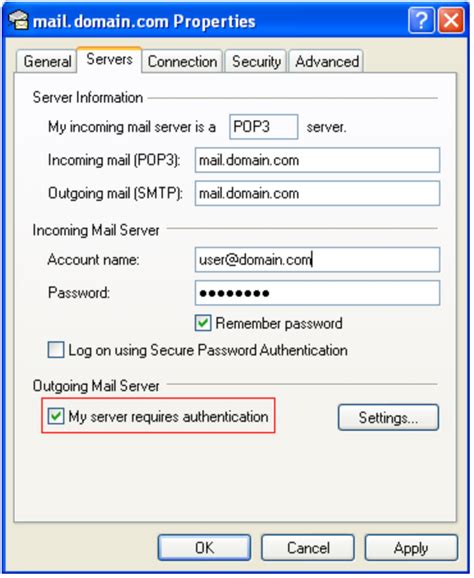 How To Enable Smtp Authentication For Microsoft Outlook 2000 Global Support Portal