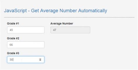 Javascript Get Average Number Automatically Free Source Code