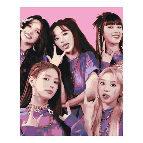 Картина по номерам Цветное на холсте с подрамником Kpop кпоп группа Gi Dle Джи Айдл 5
