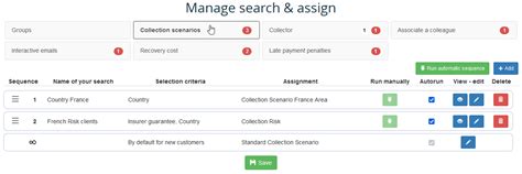 How To Assign Automatically Collection Scenarios With Search And Assign