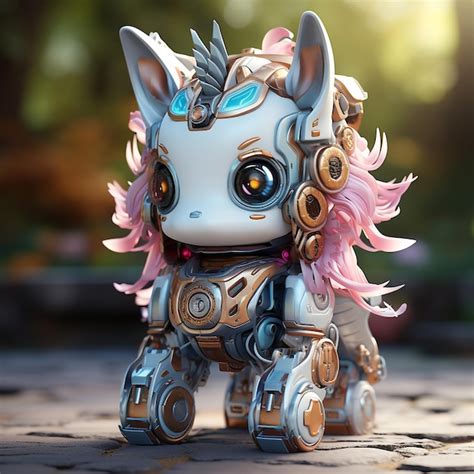 Premium Ai Image Cute Unicorn Robot