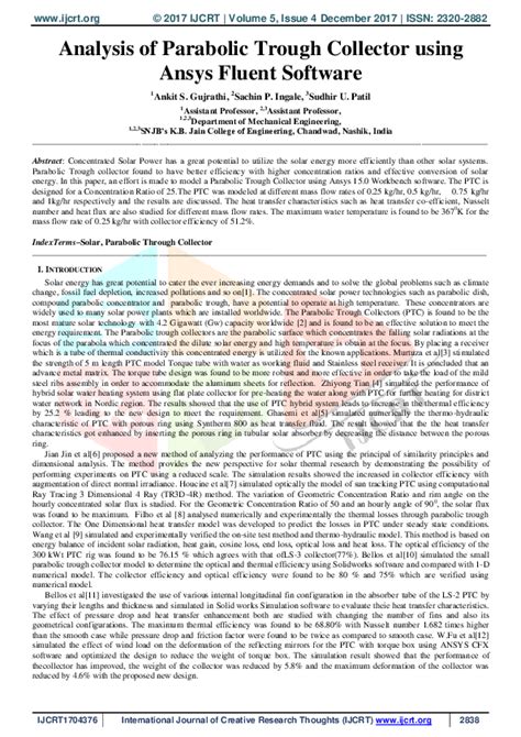 Pdf Analysis Of Parabolic Trough Collector Using Ansys Fluent Software