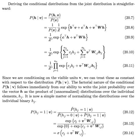 Mathematical Statistics Derivation Of Restricted Boltzmann Machine