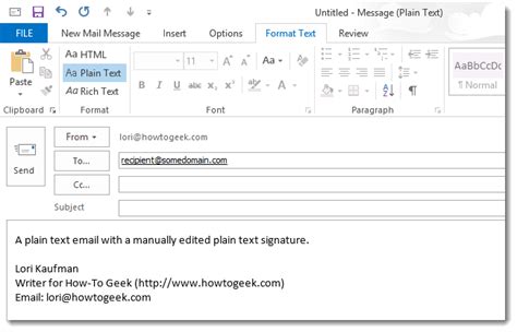 Outlook Insert Html As Text Daxhotline