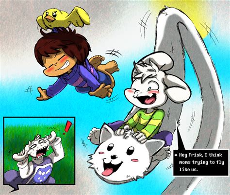 Undertale Frisk And Asriel Learn To Fly By Neloku On Deviantart