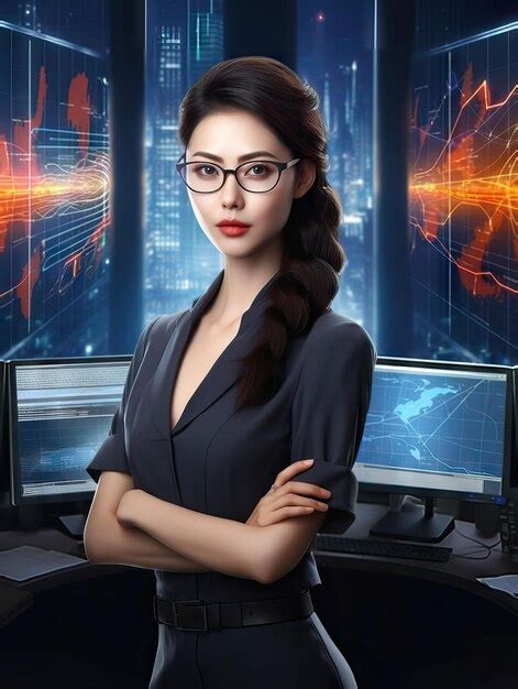 Premium Photo Asian Professional Computer Data Science Engineer Portrait At Work At The Office