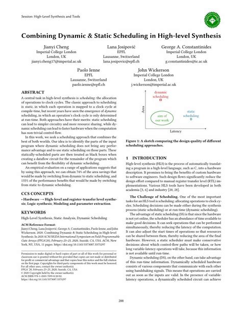 Pdf Combining Dynamic And Static Scheduling In High Level Synthesis