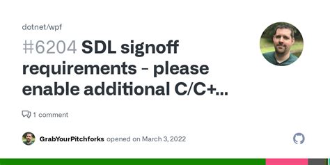 sdl signoff requirements please enable additional c c compiler warnings · issue 6204
