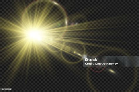 특수 렌즈 플래시 조명 효과 플래시가 광선과 탐조등을 깜박입니다 일러스트 하얗게 빛나는 빛 광선에서 아름 다운 별 빛입니다 태양은 역광입니다 밝고 아름다운 별 햇빛 렌즈