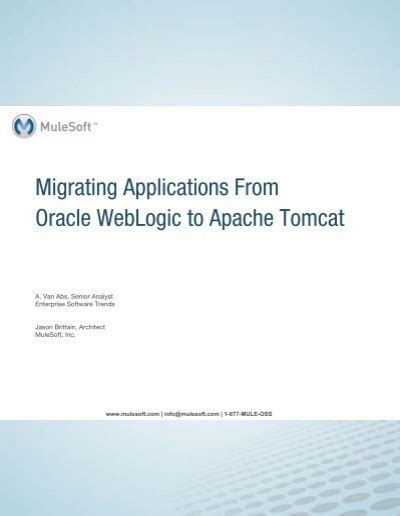 Migrating Applications From Oracle Weblogic To Apache Mulesoft