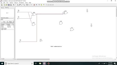 Full Substractor Using Circuitmaker Dld Ciruit Design Implement