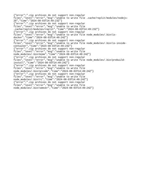 replit zip error log pdf