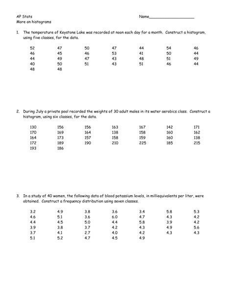 Create Histogram Worksheet Printable Word Searches