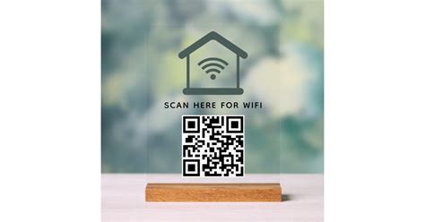 Wifi Qr Code Scan To Connect Self Adhesive Acrylic Sign Zazzle