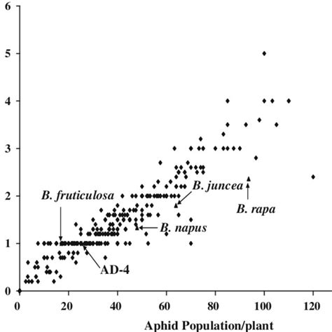 Aphid Infestation Index Aii In A Set Of Introgression Lines Field Download Scientific