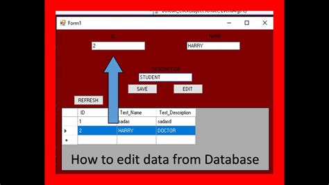 How To Edit A Data From The Database With Source Code C Youtube