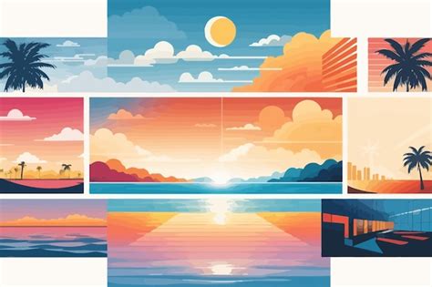 Premium Vector A 4x6 Grid 80s Theme Illustration