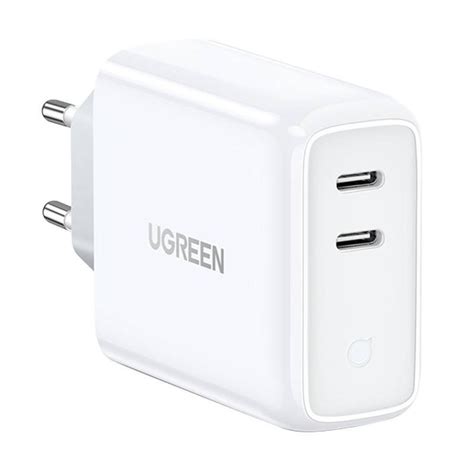 Ugreen Cd199 Töltő 2x Usb C Pd3 0 Qc4 0 36w Fehér Bl