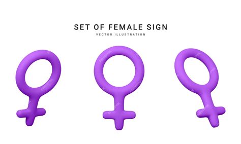 Premium Vector Set Of 3d Realistic Female Symbol Isolated On White