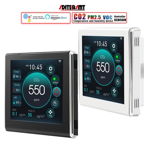 실내 신선한 공기 조절 와이파이 공기질 컨트롤패널 Co2 Voc Pm25 센서 0 10v 건식 접점 Ac 선풍기 가전