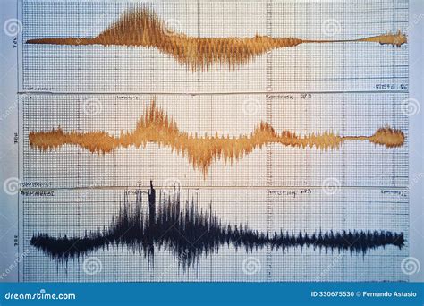 Seismograph Earthquake Map Earthquake Seismic Waves On Seismograph Graph Paper Generative Ai