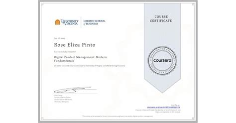 Rose Pinto On Linkedin Completion Certificate For Digital Product Management Modern Fundamentals
