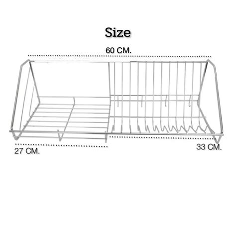 ชั้นวางจาน ชั้นควํ่าจานสแตนเลส 304 ติดผนังความยาว 60 Cm ตะแกรงควํ่าจานสแตนเลสแท้ Shopee Thailand