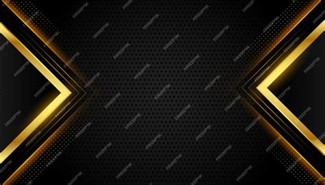 추상 프리미엄 검정색과 금색 기하학적 배경 무료 벡터