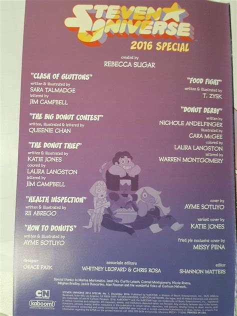 Big Donut Comic Special 2016 Steven Universe Amino