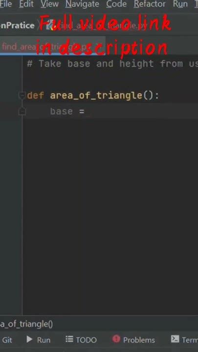 Area Of Triangle Using Python Python Youtube