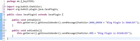 Simple Bukkit Plugin Codeing 1 Onenable And Disable Msgs How To