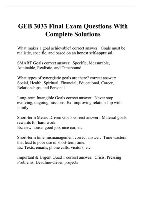 Geb 3033 Final Exam Questions With Complete Solutions Geb Stuvia Us