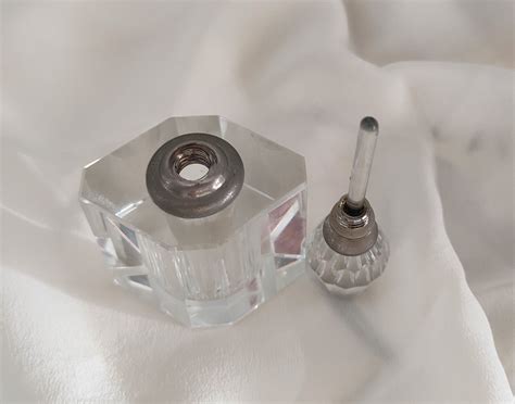 Vintage Art Deco Perfume Bottle Cut Crystal Perfume Bottle Vintage French Perfume Bottle Rose