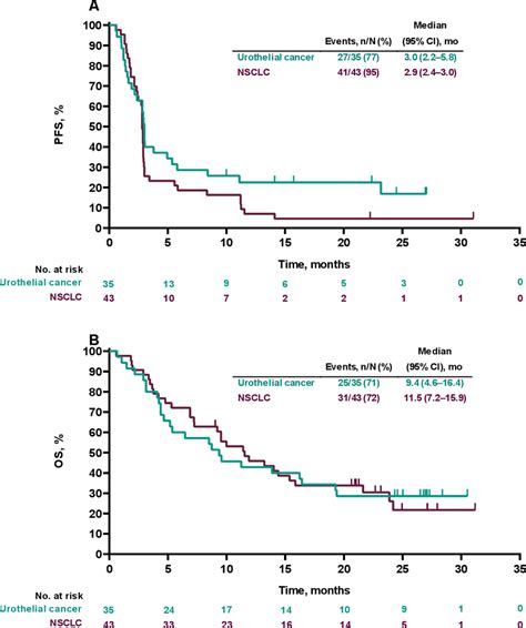 Kaplan Meier Analysis Of Progression Free Survival Pfs A And