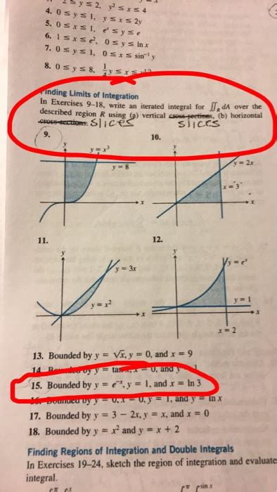 solved nding limits of integration in exercises 9 18 write