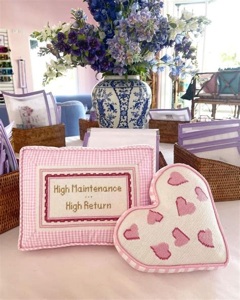 Lycette Needlepoint On Instagram Never Met A Pink Pillow I Didnt Love 💗 💜 Pillows