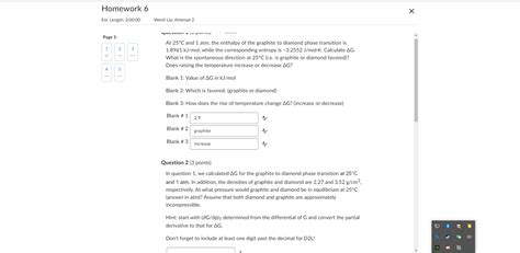 Solved At 25∘c And 1 Atm The Enthalpy Of The Graphite To