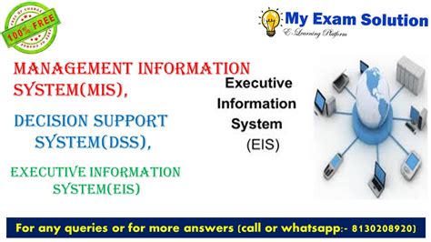 Define The Terms MIS DSS And EIS My Exam Solution