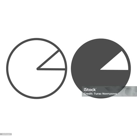 1개의 분획 선과 솔리드 아이콘 다이어그램 컨셉 흰색 배경에 대한 8번째 원 벡터 사인 모바일 개념 및 웹 디자인을 위한 윤곽 스타일 아이콘이 있는 원형 차트 벡터 그래픽