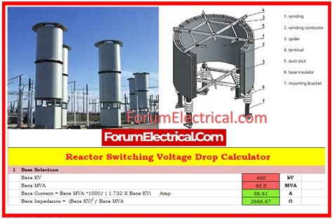 Reactor Switching Voltage Drop Calculator
