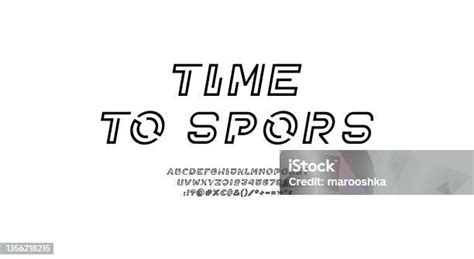 현대 디지털 스타일 알파벳 얇은 세그먼트 라인에서 트렌디 한 글꼴 기울임꼴 기술 스타일의 문자와 숫자와 문장 부호 벡터 일러스트