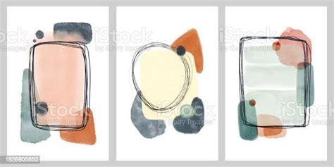손으로 그리기 수채화 추상 포스터 세트 배경 디자인 포스터 카드 인쇄 엽서 배너 광고 마케팅 상점 섬유 인테리어에 사용