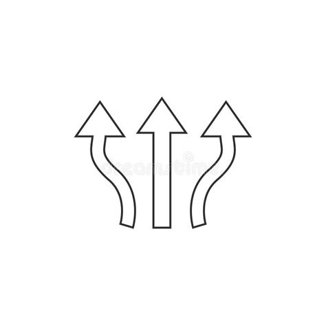 Three Way Direction Arrow In Flat Style Vector Illustration Stock Illustration Illustration