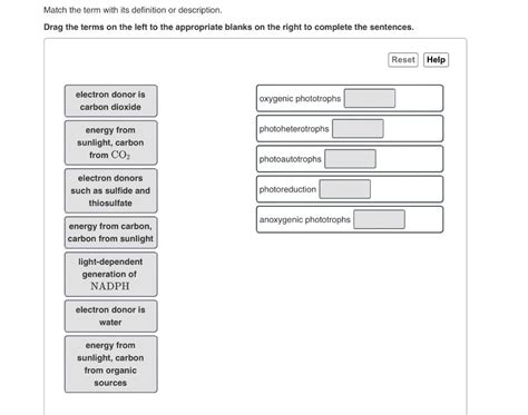 Solved Match The Term With Its Definition Or Description