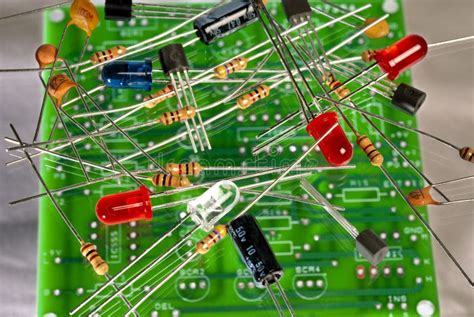 Electronic Components And Circuit Board Stock Image Image Of Capacitors Resistors 25320729