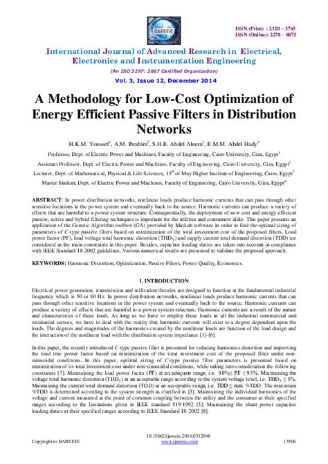 Pdf A Methodology For Low Cost Optimization Of Energy Efficient