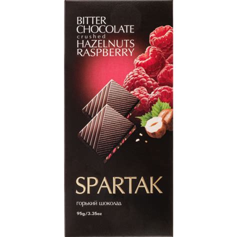 Шоколад «Спартак горький малиной и дробленым фундуком 95 г купить в Минске недорого в